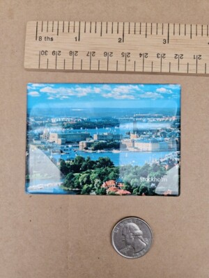 Vintage Stockholm Sweden Souvenir Fridge Magnet Rectangular Picture ...