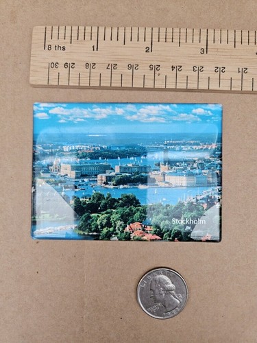 Vintage Stockholm Sweden Souvenir Fridge Magnet Rectangular Picture ...