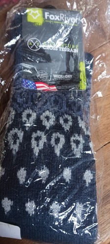 Fox River socks unisex sm s small merino wool men women batik crew navy ...