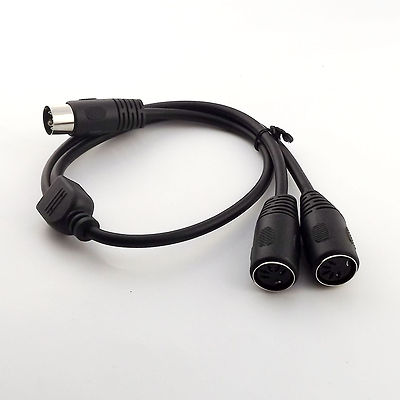 1x 50cm 5 Pin Din Male Plug to 2x 5 Pin Din Female Socket Splitter ...
