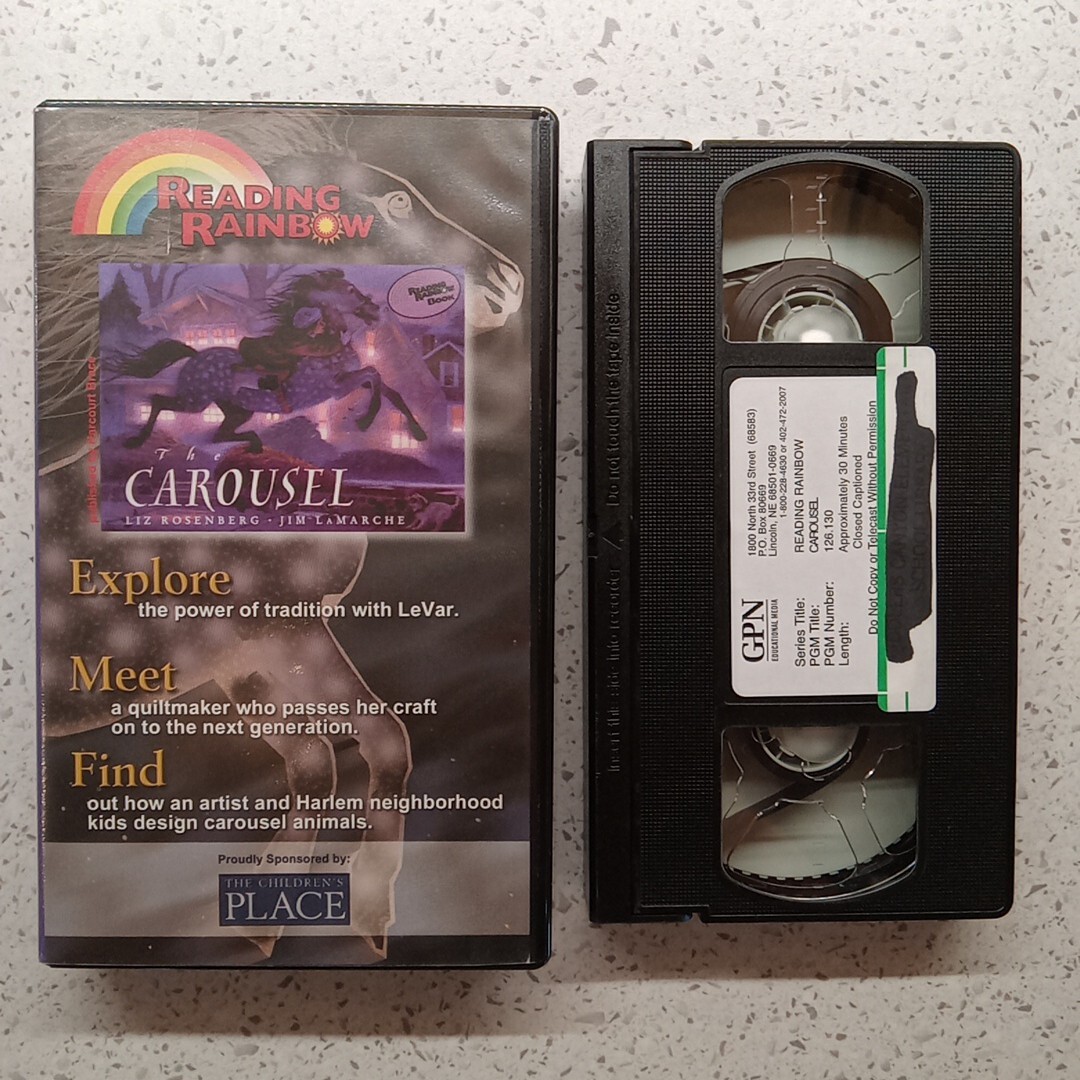 Reading Rainbow VHS "The Carousel" Episode #130/155 LeVar Burton ExLib ...