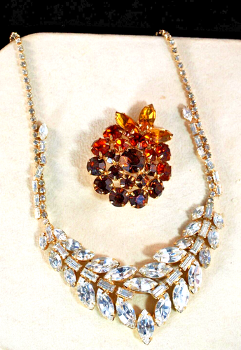 Two pieces of Weiss Jewelry (Necklace and Brooch) | eBay