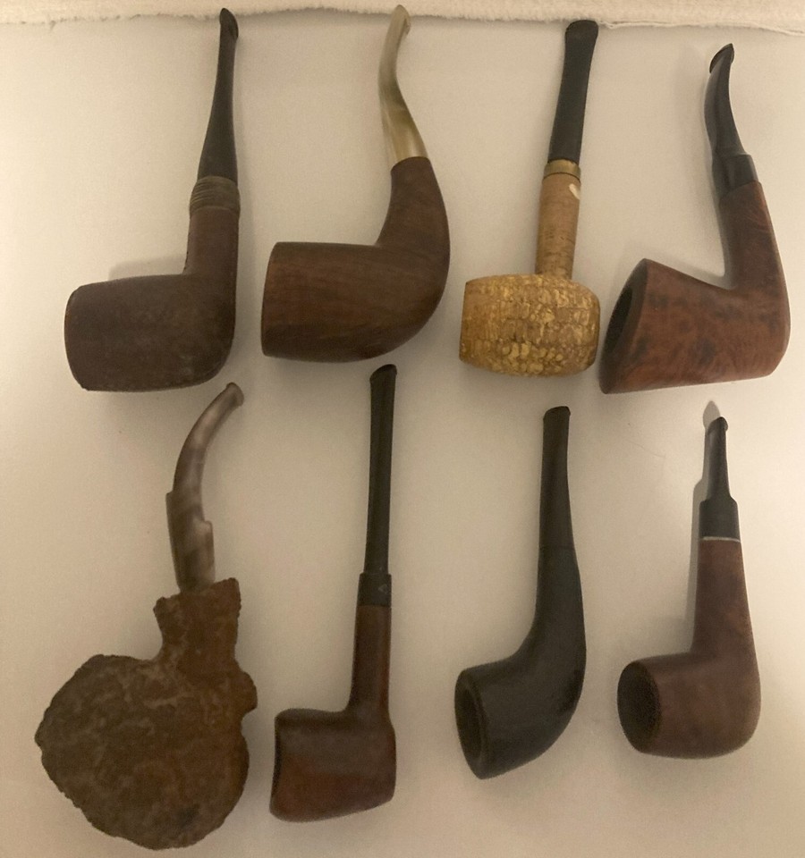 VTG ESTATE LOT OF 8 TOBACCO PIPES-RACK-EQUIPMENT-POUCH-ETC---RARE RACK ...