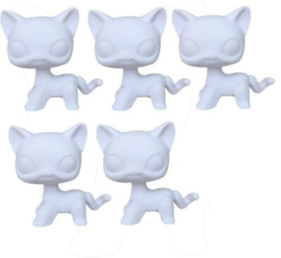 Custom lps White Bases 5pcs DIY lps Shorthair Cat White Molds Design by ...
