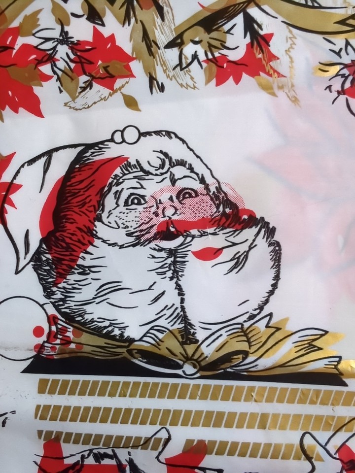 Vintage Plastic Santa Claus Front Door Cover Christmas Decoration 30 x ...