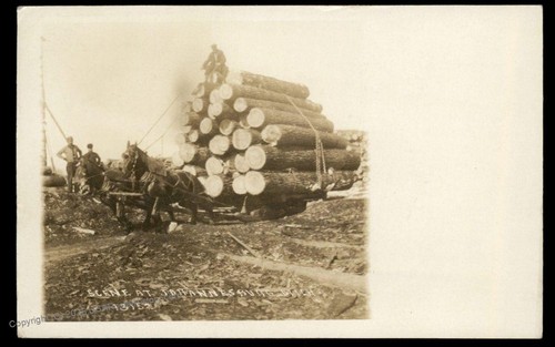 USA 1915 Johannesburg MI Logging RPPC Used 4-Bar Cancel Cover 92568 | eBay