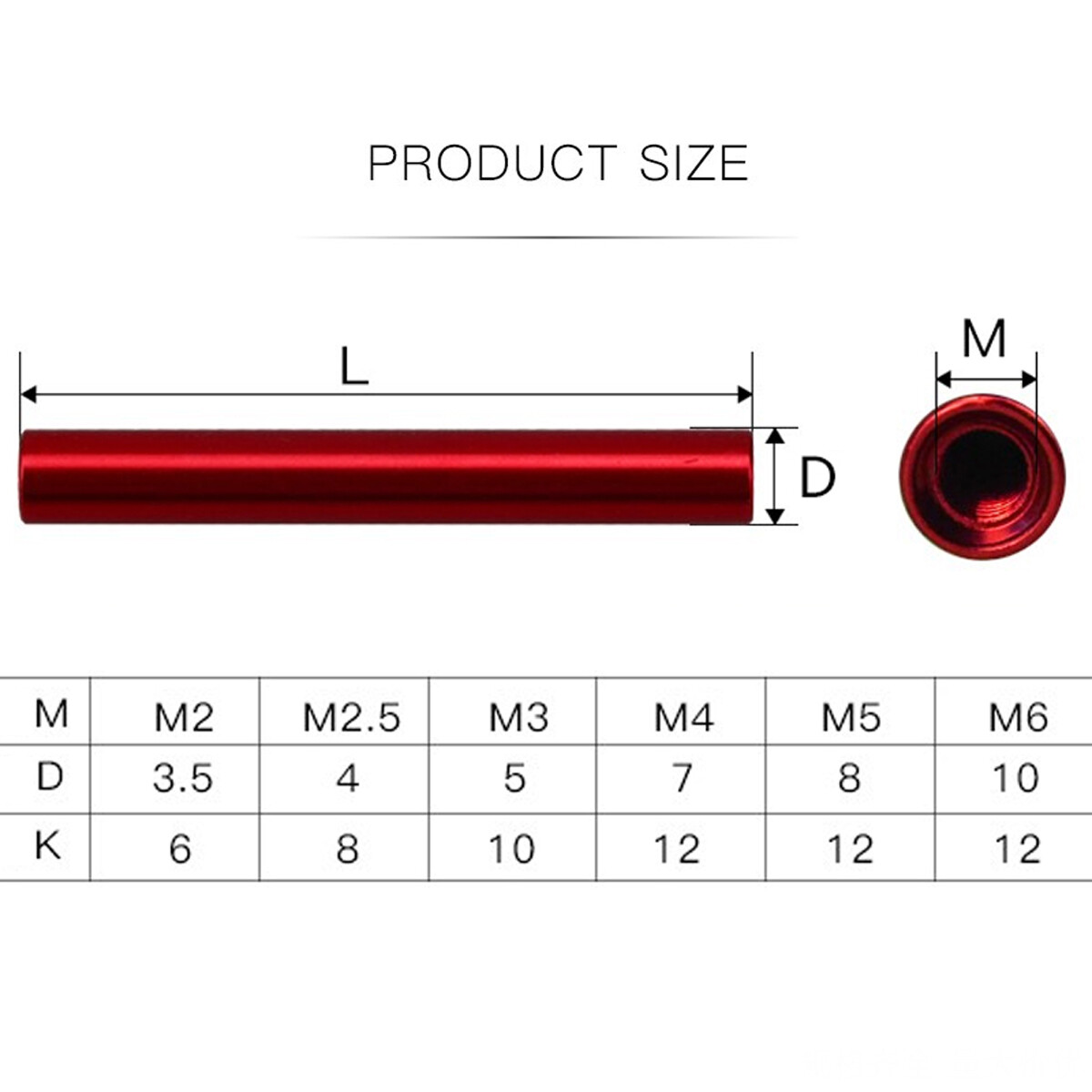 M3 Threaded Sleeve Rod Bar Stud Round Connector Nut Aluminum Long Nuts ...