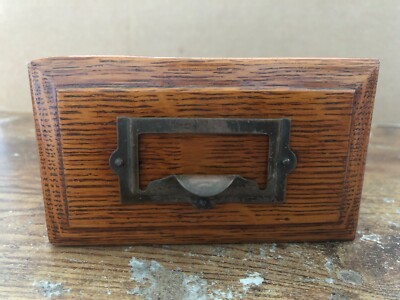 Vintage OAK File Drawer w/ Metal Identification Pull (DRAWER FILE) | eBay