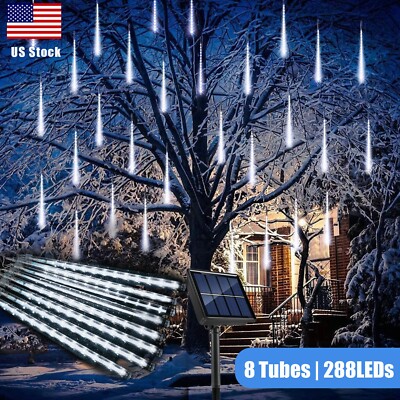 288 LED Solar Lights Meteor Shower Rain Tree String Light Outdoor ...