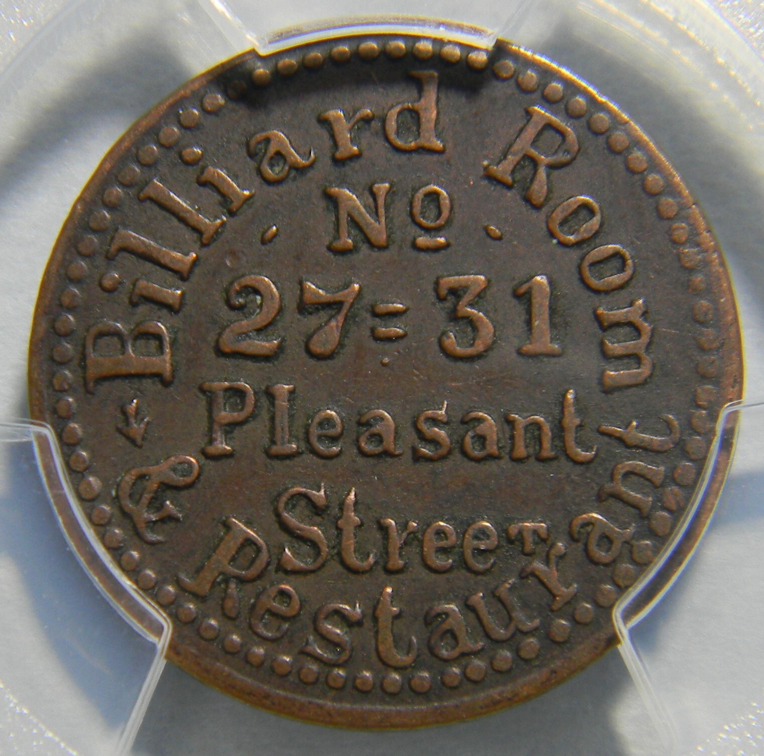 Fall River MA , 1864 E P Francis Billiard Room Civil war token PCGS ...