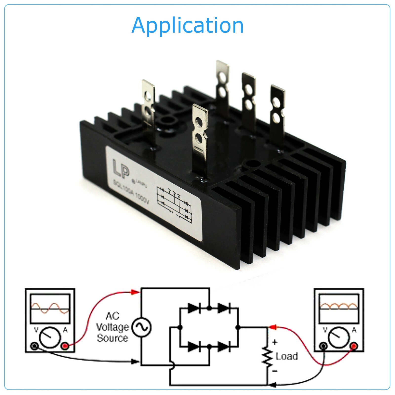 Amico SQL 100A Amp 1000V 3 Phase Diode Metal Case Bridge Rectifier TS ...