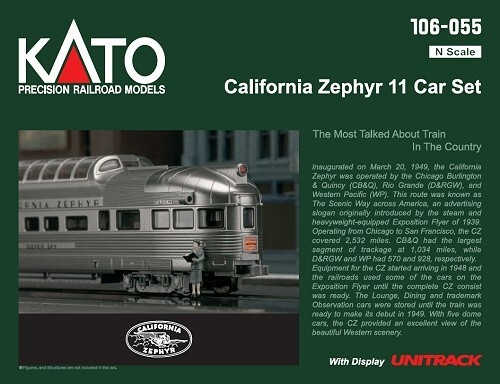 N Scale Kato 106-055 California Zepher Passenger 11-Car Set NIB | eBay
