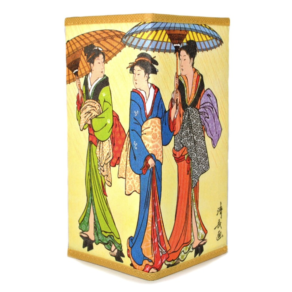JAPANESE GEISHA WALLET Paper Bi-Fold Checkbook Cover Ukiyo-e Asian ...