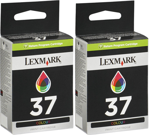 New Genuine Lexmark 37 2PK Ink Cartridges X Series X6675 X3650 Z Series ...