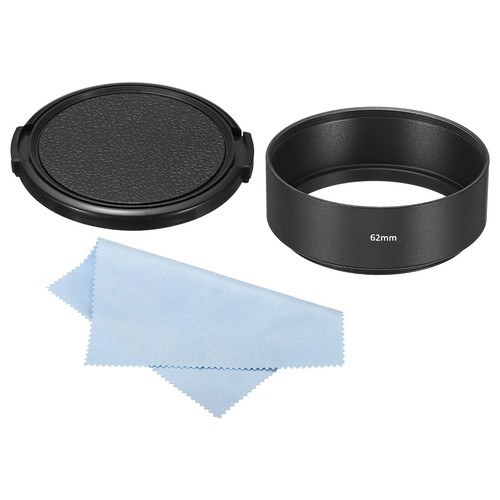 62mm Lens Hood, Standard Focus Frosted Surface Hood with Cap and ...