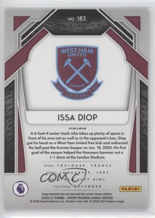 2020-21 Panini Prizm Premier League Rewards Green Mojo Prizm Issa Diop ...