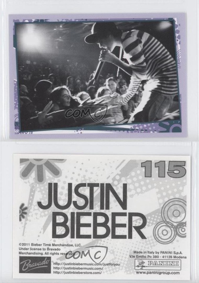 2011 Panini Justin Bieber Album Stickers Justin Bieber #115 0s5 | eBay