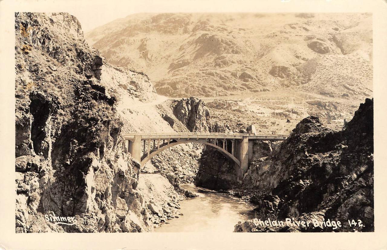 RPPC Chelan River Bridge, Washington Simmer Photo ca 1930s Vintage ...