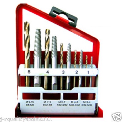 10PC SCREW EXTRACTOR EASY OUT RIGHT HAND DRILL BIT | eBay