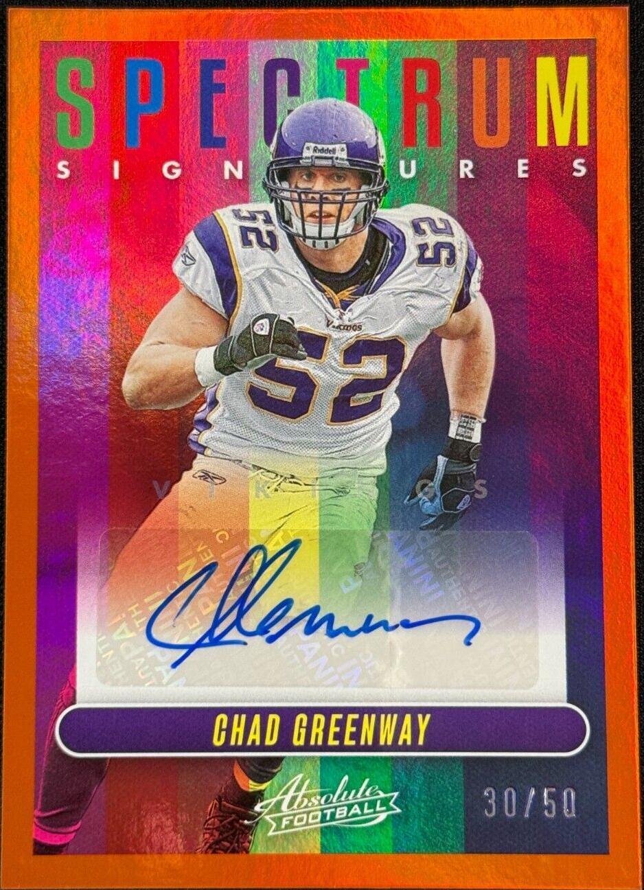 2023 Panini Absolute - Spectrum Signatures Chad Greenway #SPEC-CGW ...