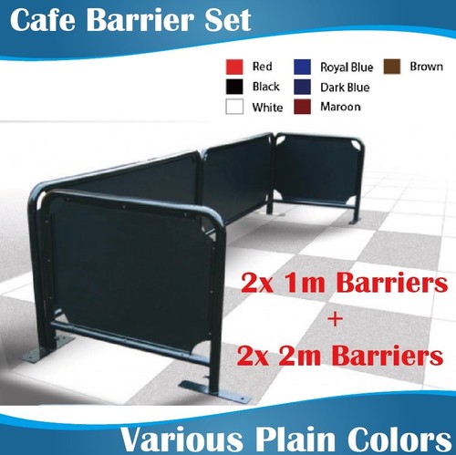 Cafe Barrier Set 2x2m+2x1m Coffee Barriers with Plain Color Banners ...