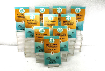 GOLD BARS 10 PACK 8 MILLIGRAMS or 1/8 GR. 999 FINE 1/8 grano, NO gramo ...