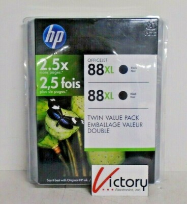 NEW HP OfficeJet 88XL Ink Cartridges 2-Pack | Black CC605BN | Warranty ...