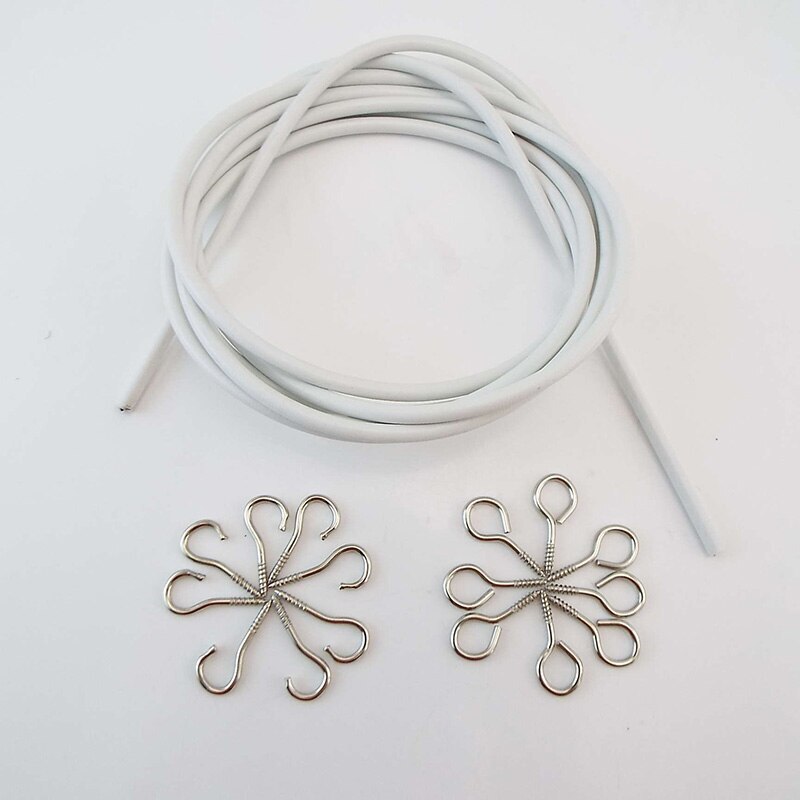 Curtain Wire White Net With with Hooks and Eyes For Window Door Cable ...