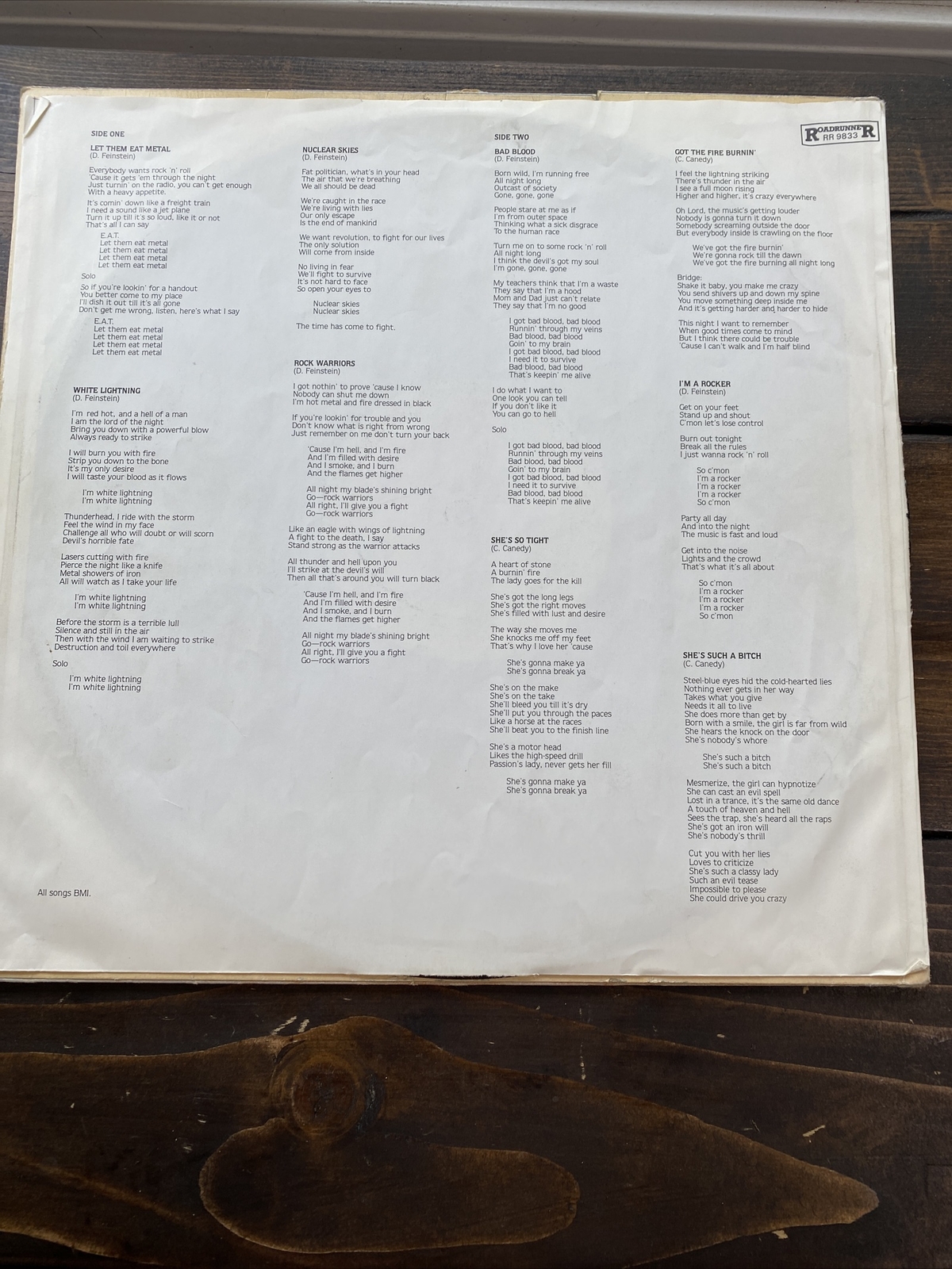 THE RODS- Let Them Eat Metal LP - Roadrunner- Netherlands - Play tested ...