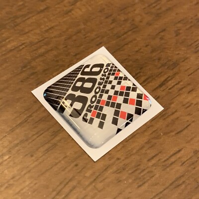 Custom Vintage 386 Pixel Computer Case Badge DOMED Sticker Retro PC ...