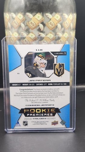 2023-24 Upper Deck Trilogy Jiri Patera Rookie Premieres Level 1 #458 / ...