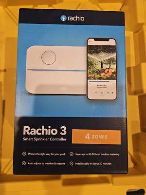 Rachio 3 Smart Sprinkler Controller 4 Zone 3rd Gen - 4ZULW-C. Brand New ...