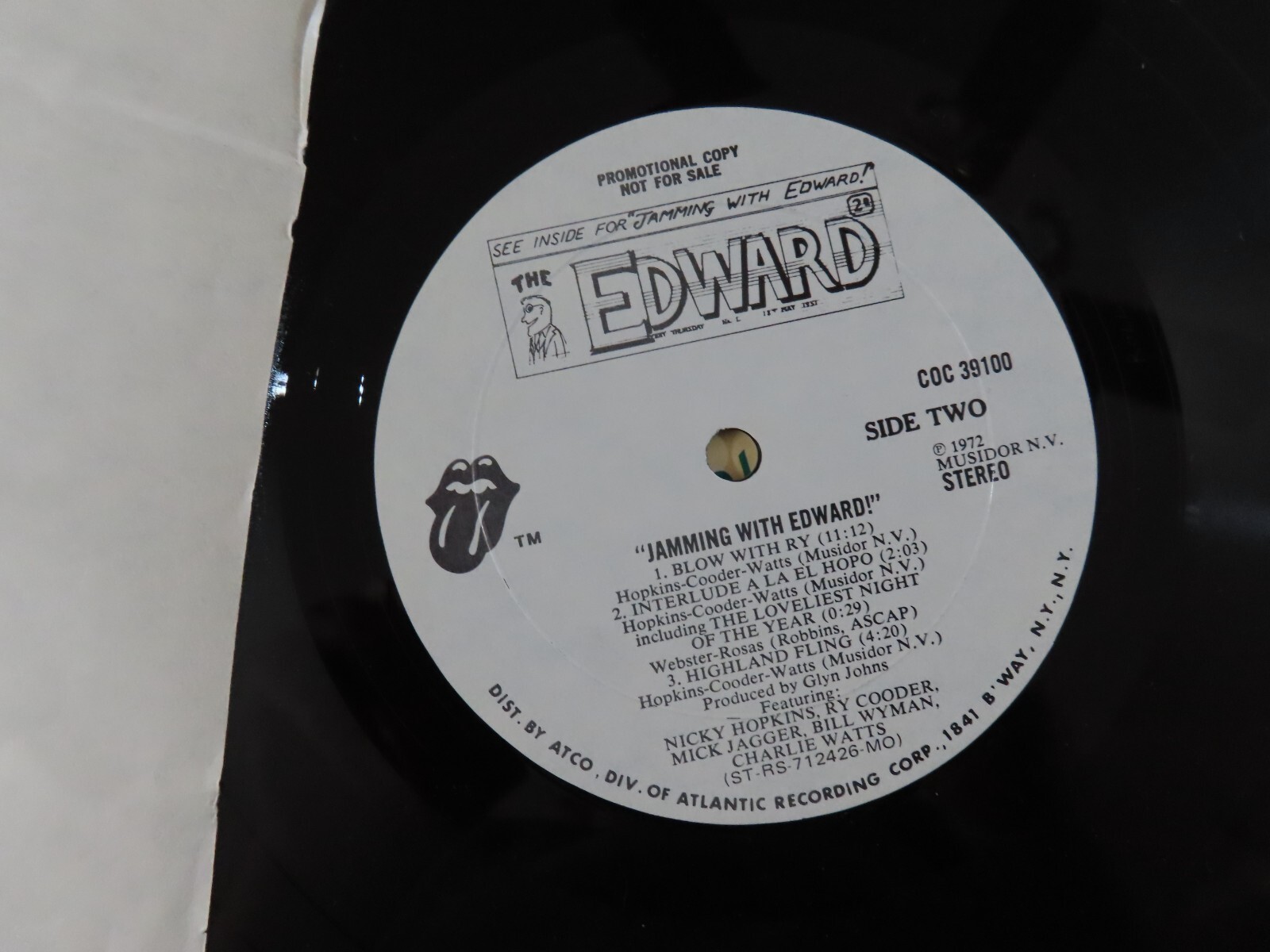 THE ROLLING STONES JAMMING WITH EDWARD 1ST PRESS WLP PROMO LP COC 39100 ...