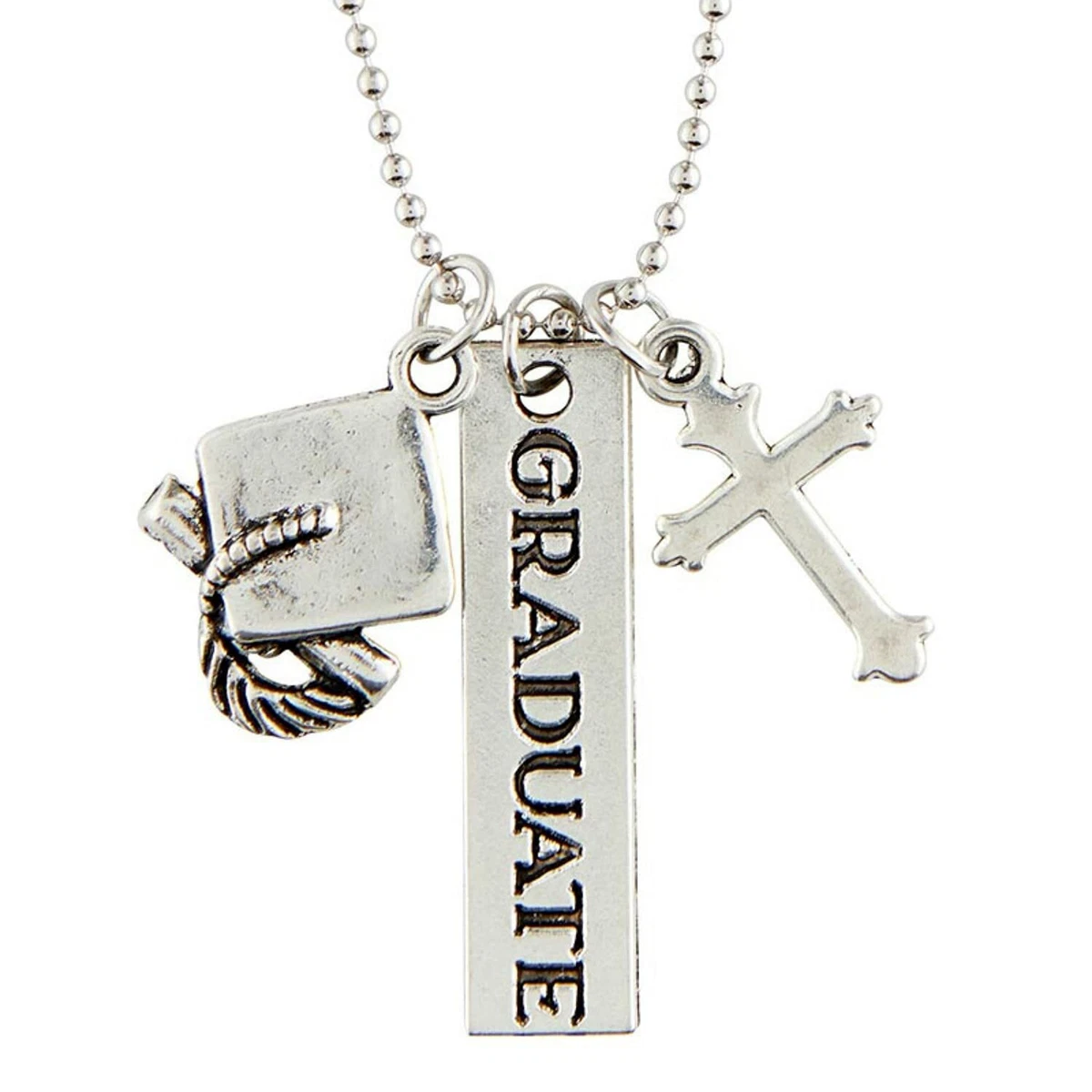 Graduation Cap With Cross Charm