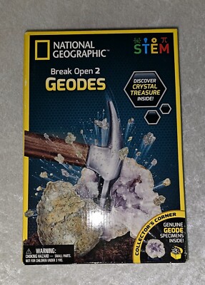 National Geographic Break Open 2 Geodes Crystal Treasure Kit Science ...