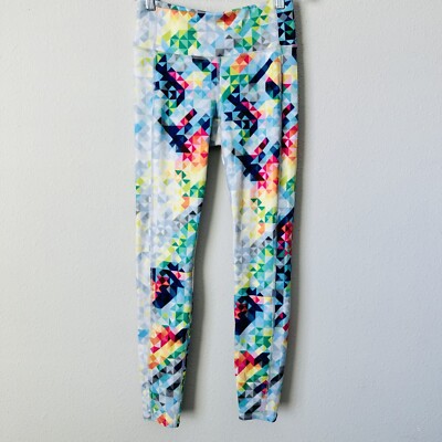 Athleta Geometric Stain Glass Kaleidoscope Cropped Pants Sz XS B-32 | eBay