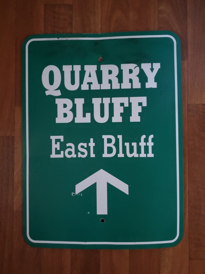 Vintage Quarry Bluff East Bluff Entry Sign 24×18 Utica Indiana Rock ...
