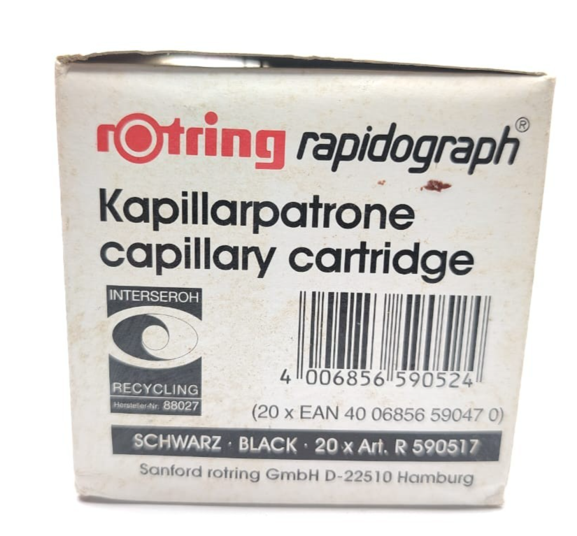 Rotring Rapidograph Black Ink Cartridge NOS – Original – Set of 4 Never ...