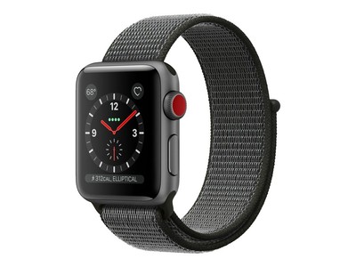 Apple Watch Gen 3 Series 3 Cell 38mm Space Gray Aluminum - Dark Olive ...