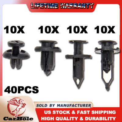 40PCS Top Car Body/Bumper Push Pin Rivet Retainer Trim Moulding Clip ...