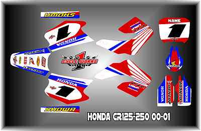 Honda CR125 - 250 00-01 cr125r cr250r SEMI CUSTOM GRAPHICS KIT HRC | eBay