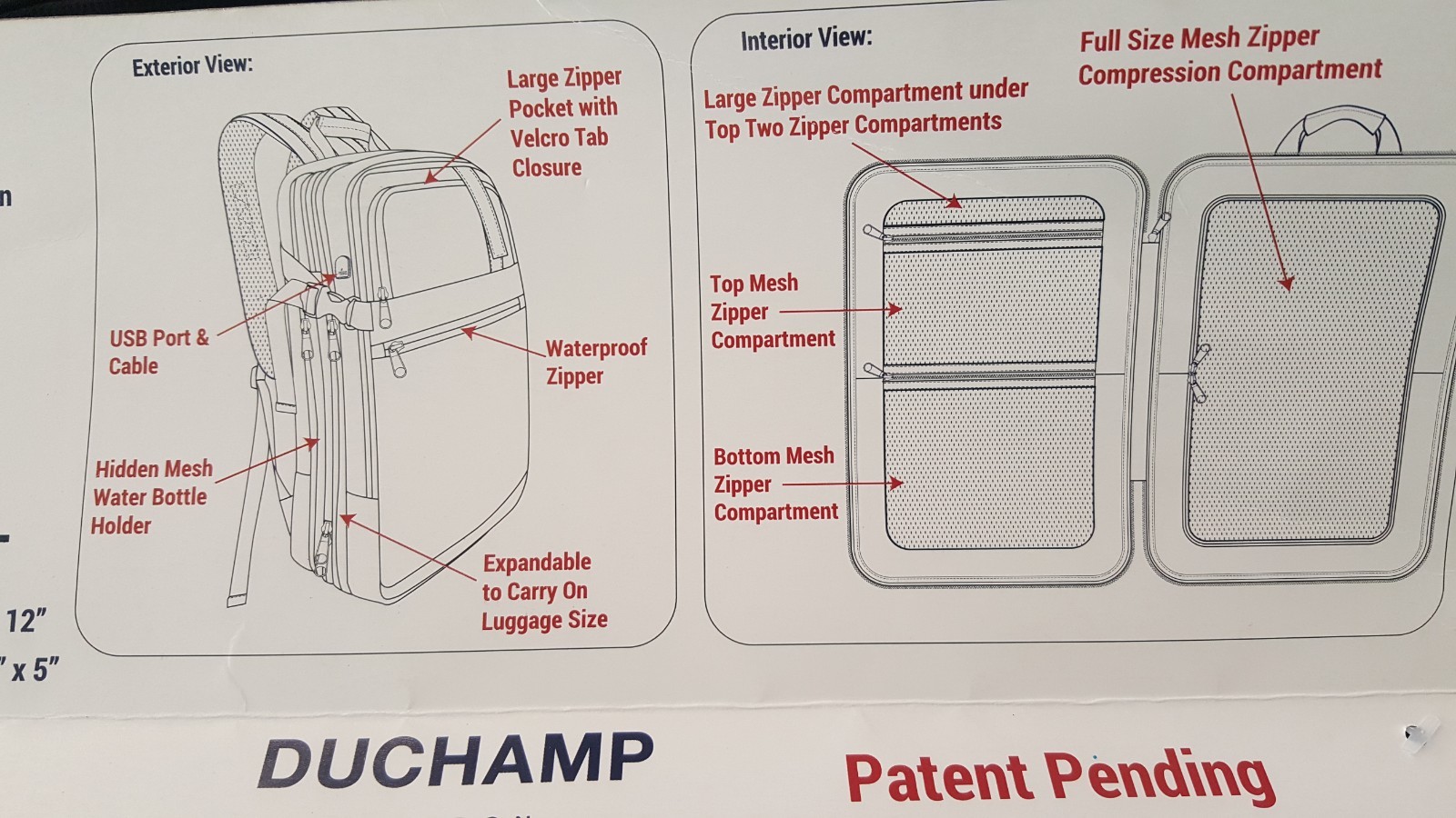 Duchamp London Expandable Travel Backpack Suitcase Luggage Tech Black ...