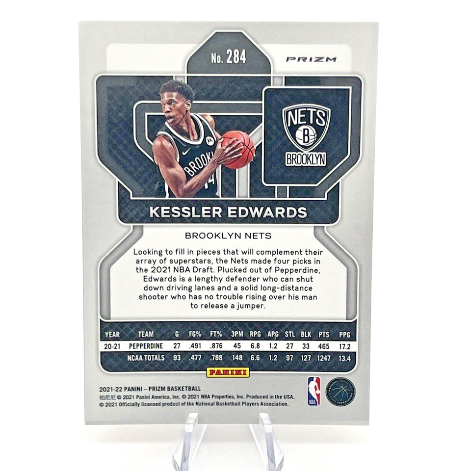 Kessler Edwards RC 2021-22 Prizm NBA SP Orange Ice Rookie Card #284 ...