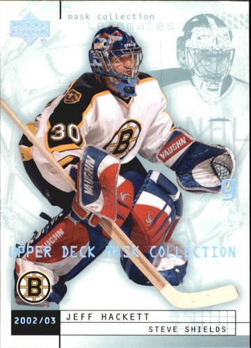 2002-03 Upper Deck Mask Collection - #8 Jeff Hackett, Steve Shields for ...