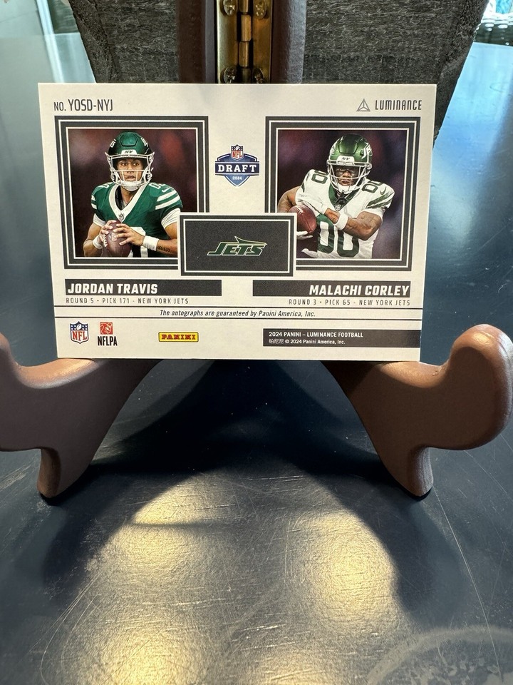 2024 Panini Luminance Jordan Travis Malachi Corley On Card Dual Auto ...