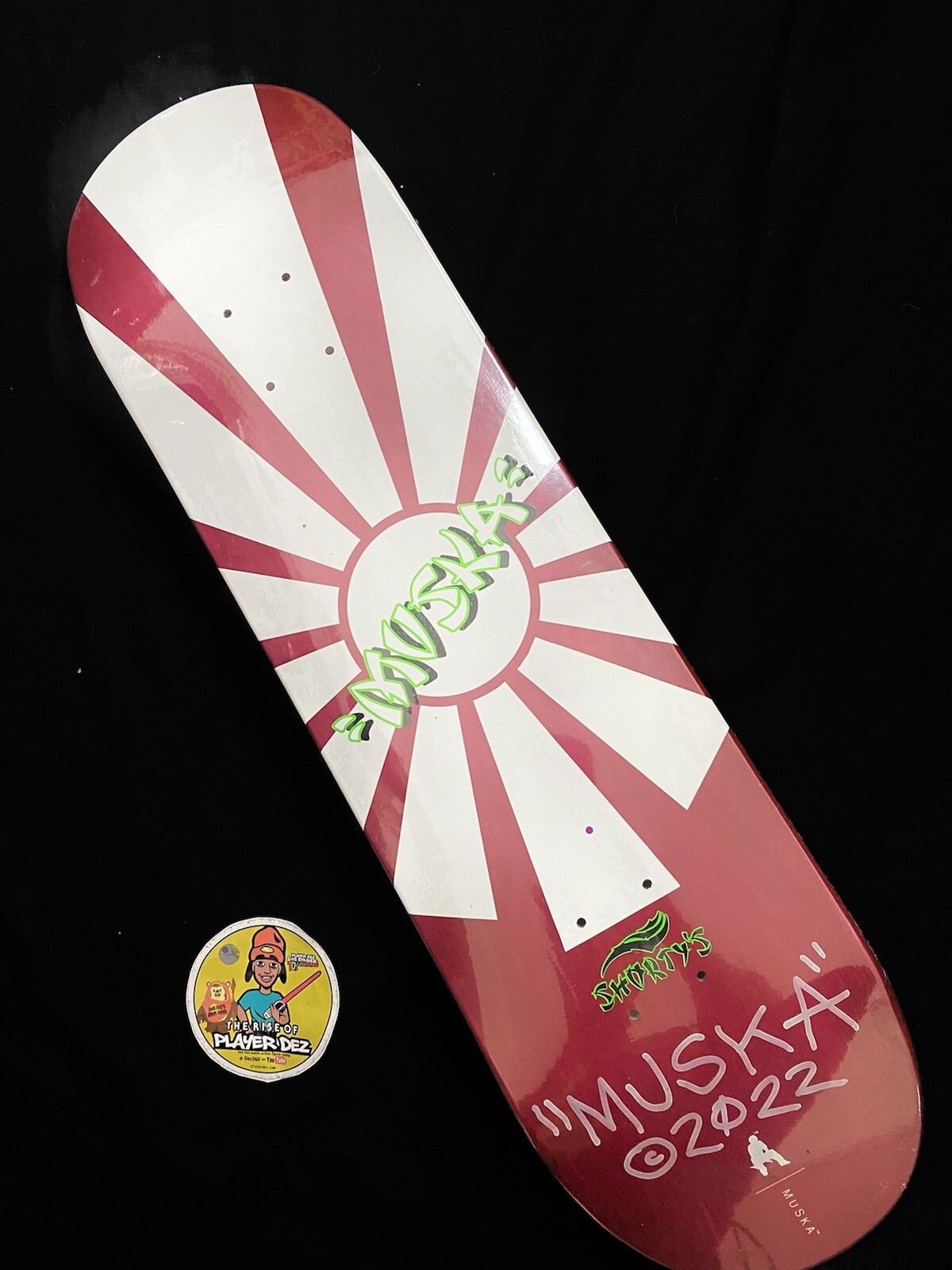 RARE SIGNED Shorty’s Chad MUSKA FOREVER Rising Sun Skateboard Deck ...