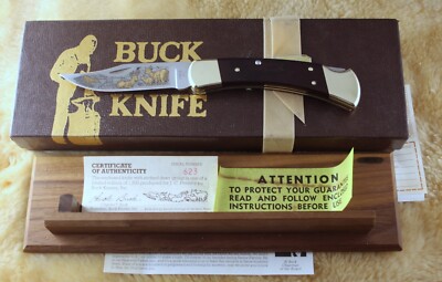 Buck Knives 110 Hunter Gold Deer Limited Edition USA 4 Dot Serial # 620 ...