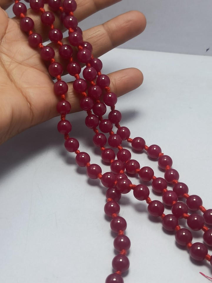 Natural Ruby Hinduism Prayer Beads Guru Japa Mala Meditation 108+1 ...