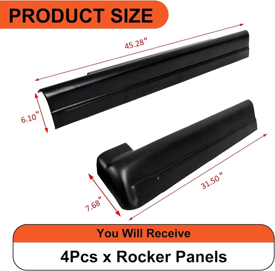Rocker Panel Guard Compatible with 1999-2007 Chevy Chevrolet Silverado ...