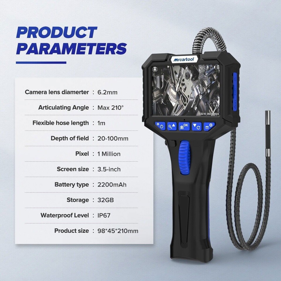 Endoscope Camera 1080P HD Articulating Borescope Inspection Camera Two ...